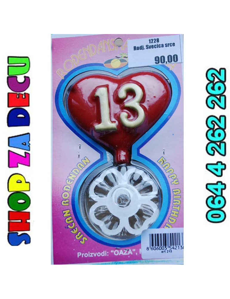 Rođendanska svećica srce I Broj I Za devojice